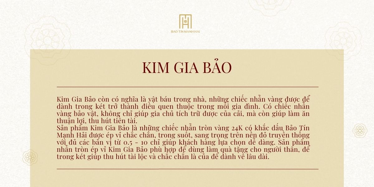 Nhẫn tròn ép vỉ Kim Gia Bảo, loại 0.5 chỉ - 24K (999.9) KGB05