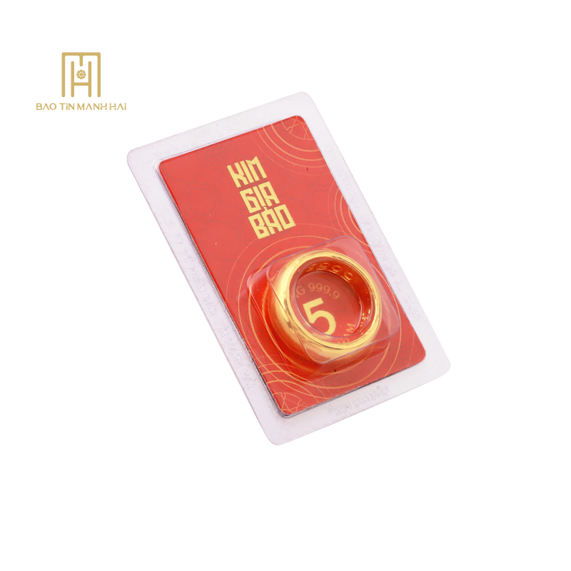 Nhẫn tròn ép vỉ Kim Gia Bảo, loại 5 chỉ - 24K (999.9) KGB5C